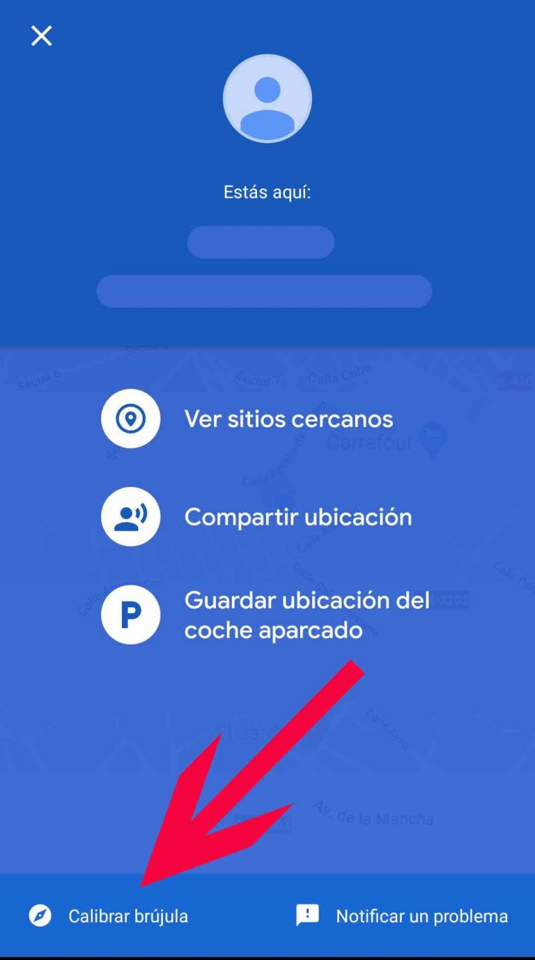 Activar el mapa con brújula online de Google Maps