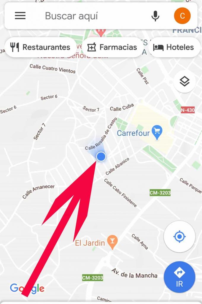 Activar el mapa con brújula online de Google Maps